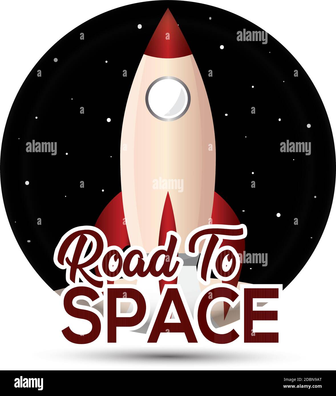 Isolated Space rocket red logo road to space icon - Vector Stock Vector ...