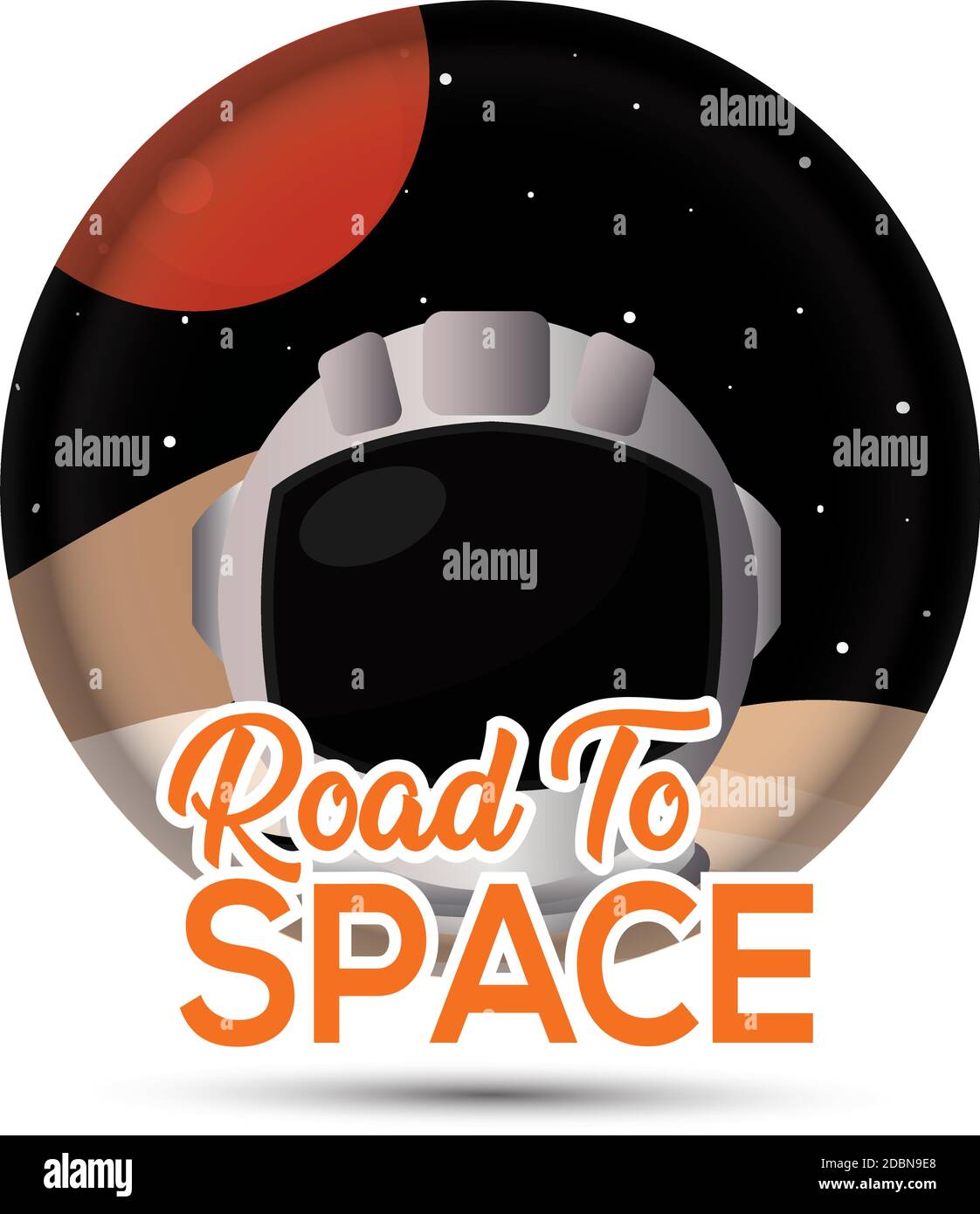 Isolated Astronaut helmet in Moon logo road to space icon - Vector ...