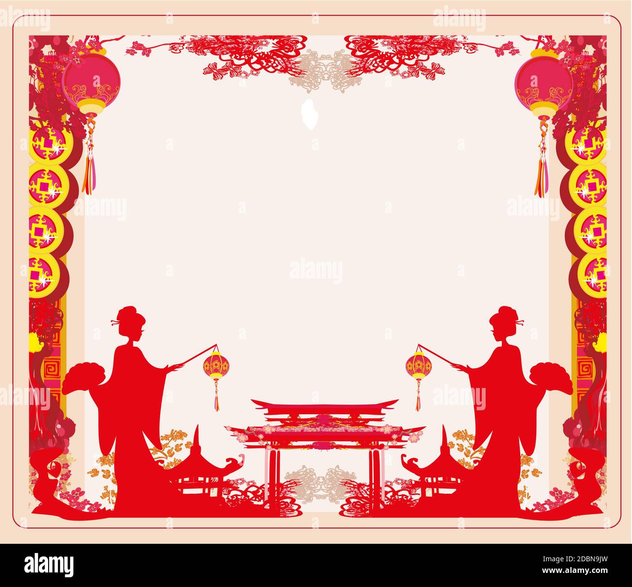 Chinese New Year celebration frame Stock Photo - Alamy