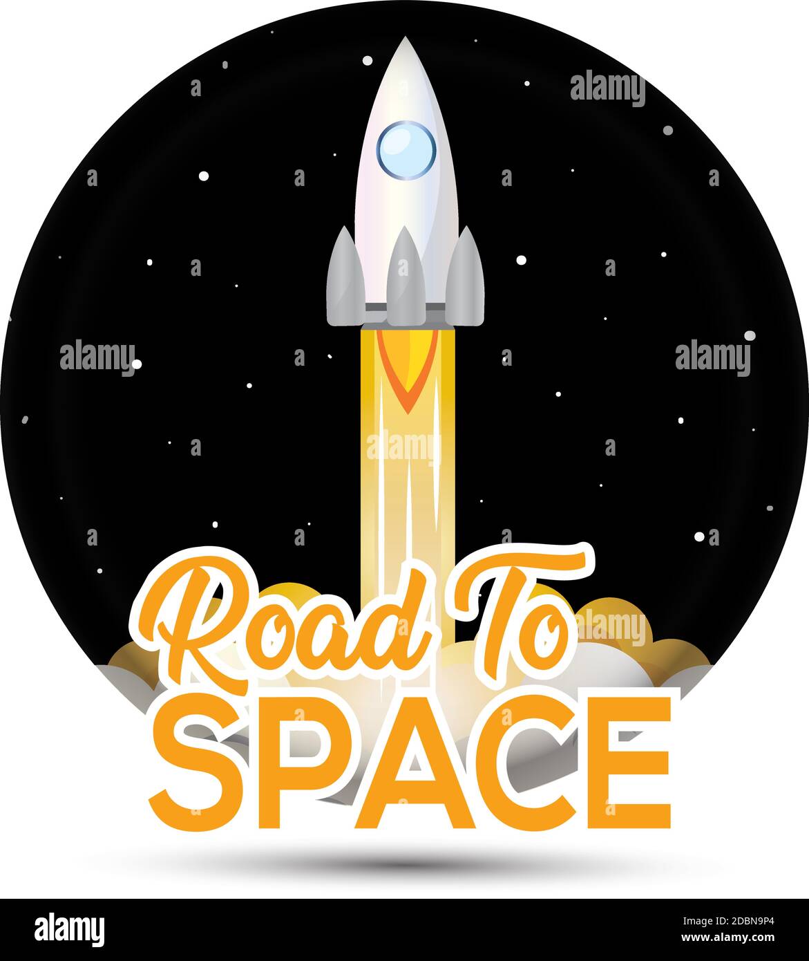 Isolated Space rocket fly silver logo road to space icon - Vector Stock ...