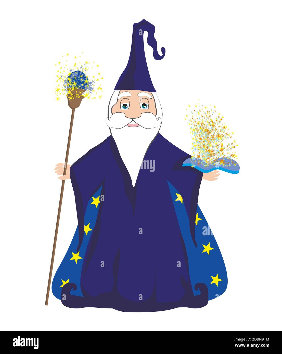 Funny wizard and magic book Stock Photo - Alamy