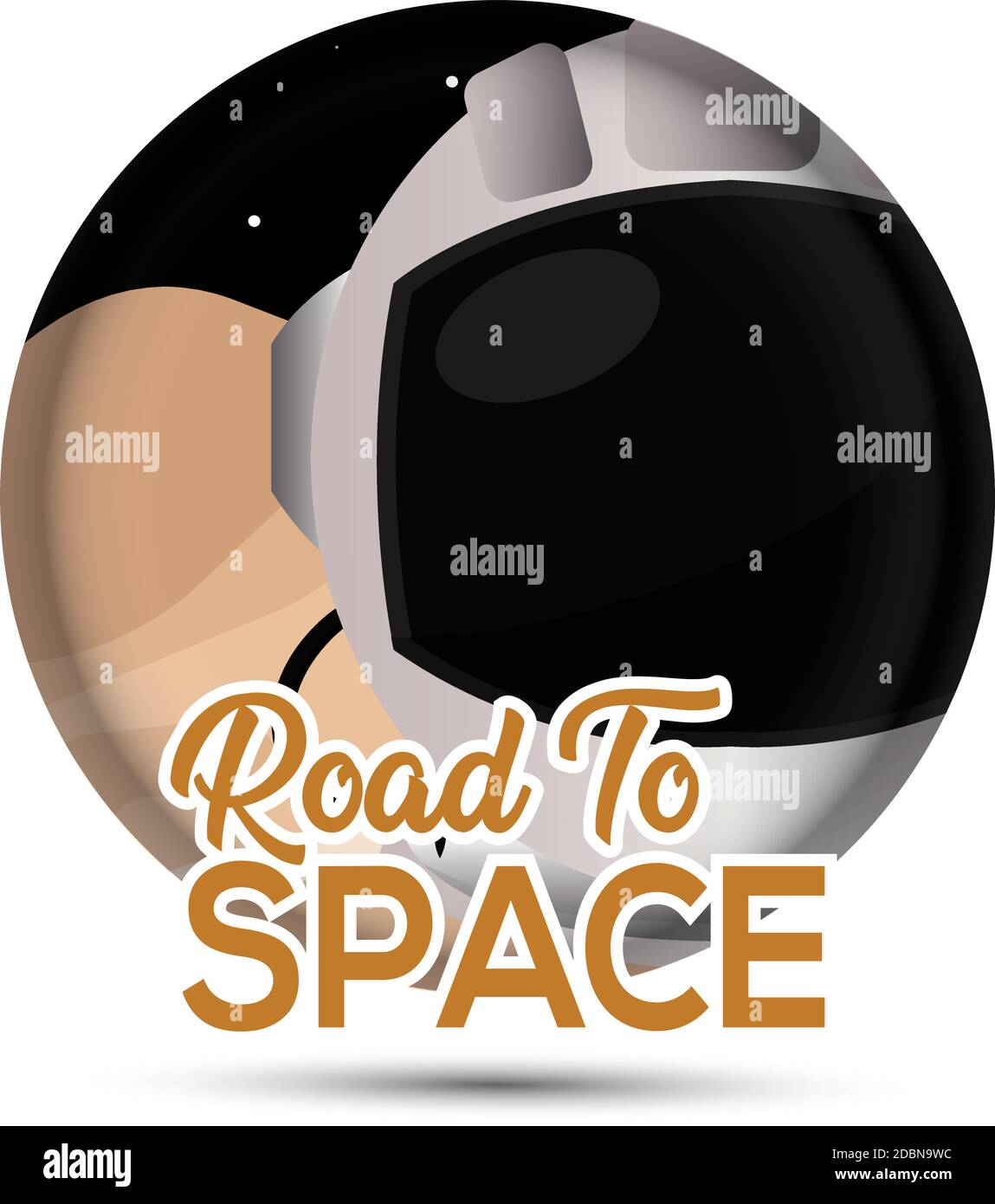 Isolated Astronaut helmet space logo road to space icon - Vector Stock ...