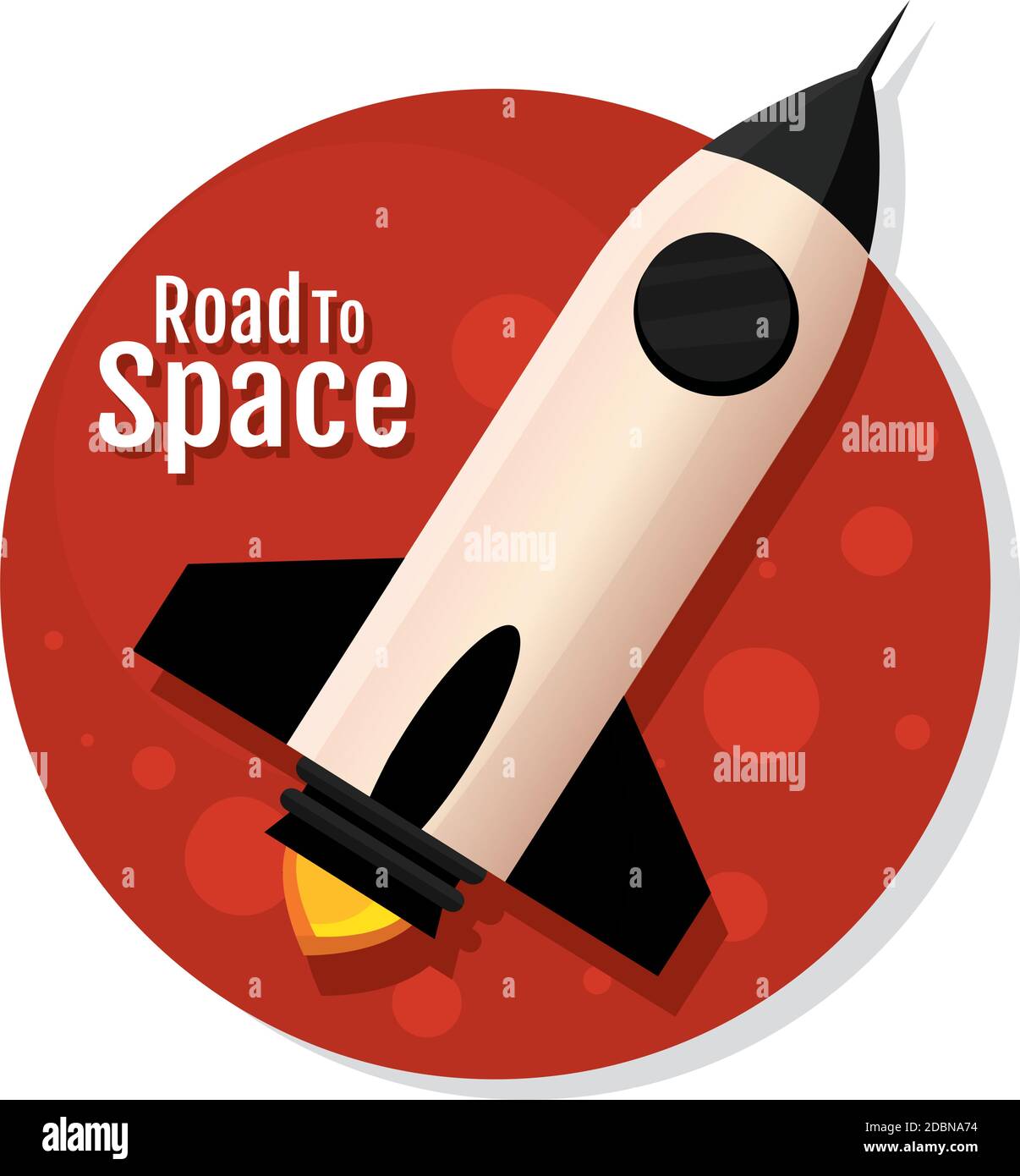 Isolated Space rocket Black red logo road to space icon - Vector Stock ...