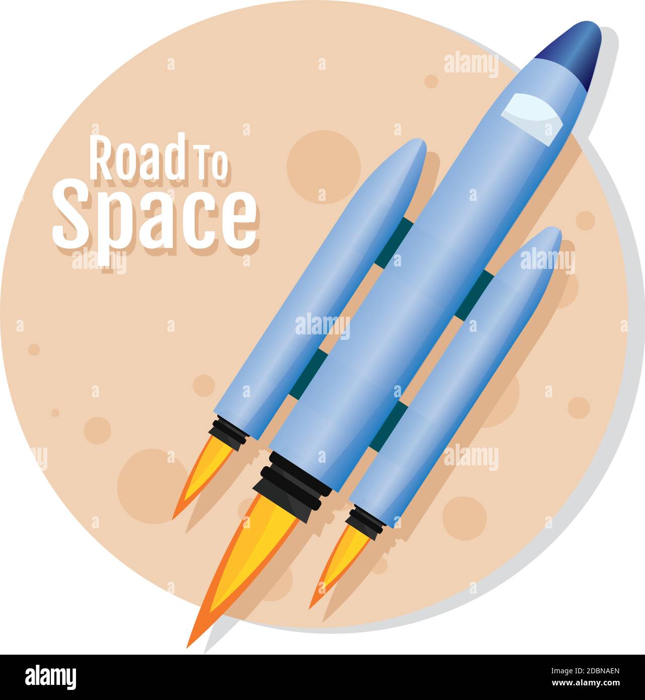 Isolated Space rocket take off logo road to space icon - Vector Stock ...