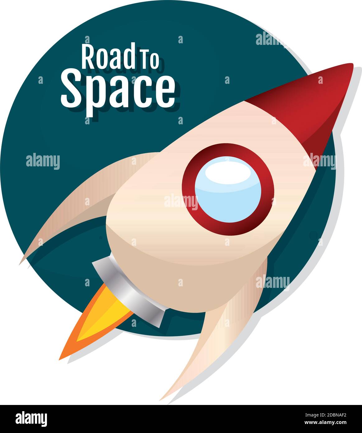 Isolated Space rocket take off red logo road to space icon - vector ...