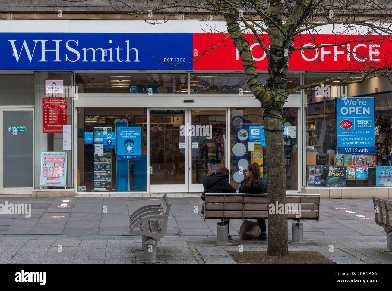 a large high street branch of w h smith and son with an integrated post ...
