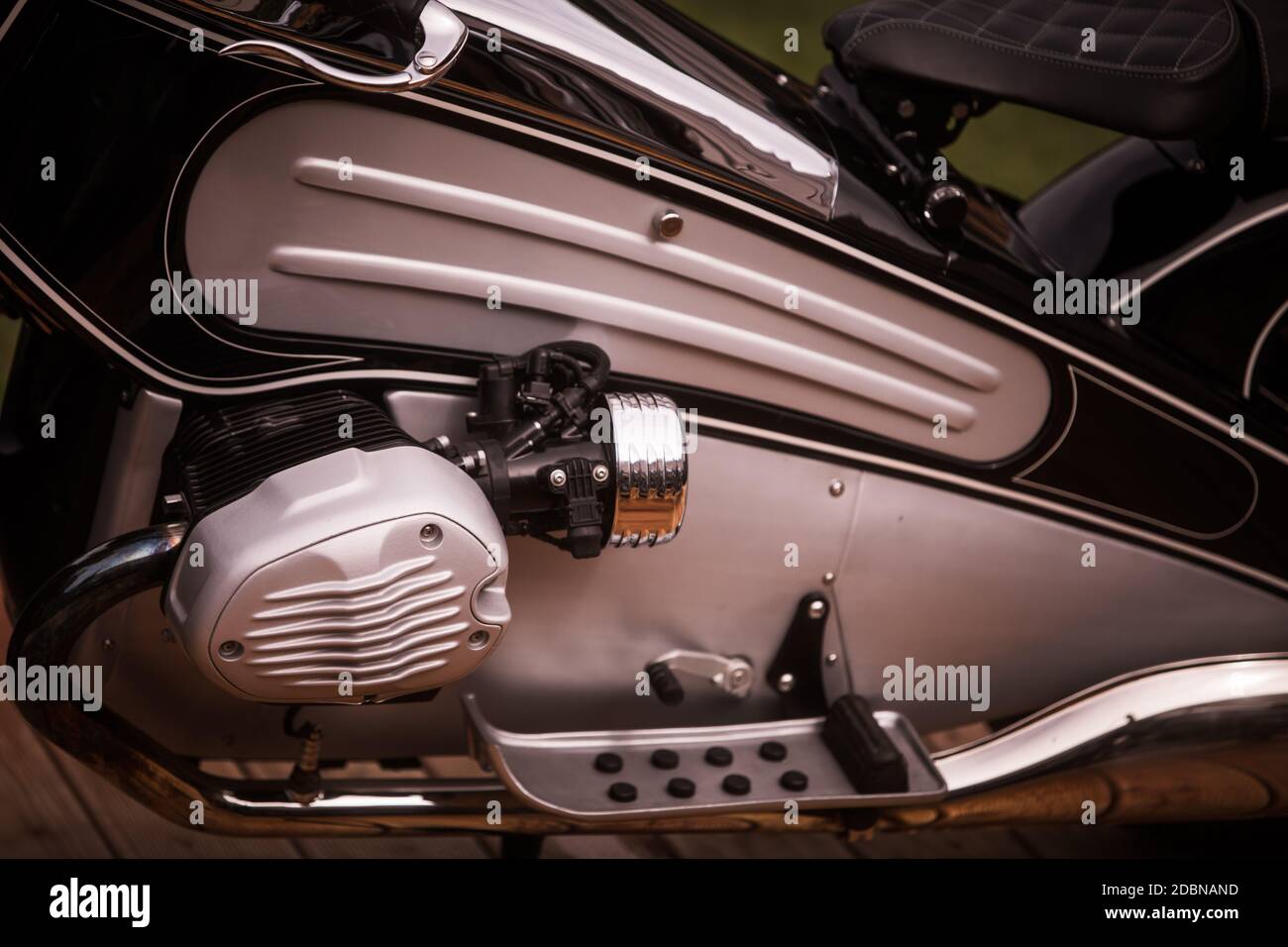 Color detail of a vintage motorcycle boxer engine Stock Photo - Alamy