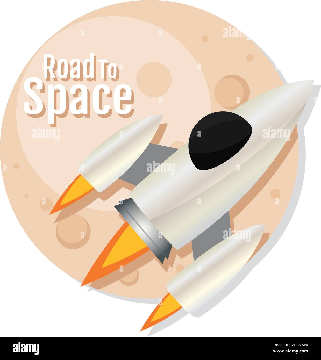 Isolated Space rocket take off silver logo road to space icon - Vector ...