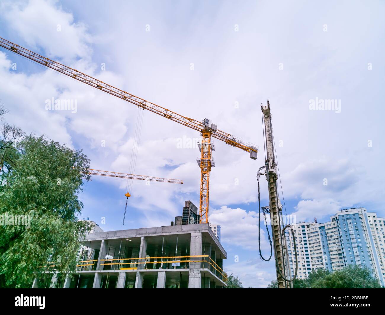 Big construction site A big construction site with cranes Stock Photo ...