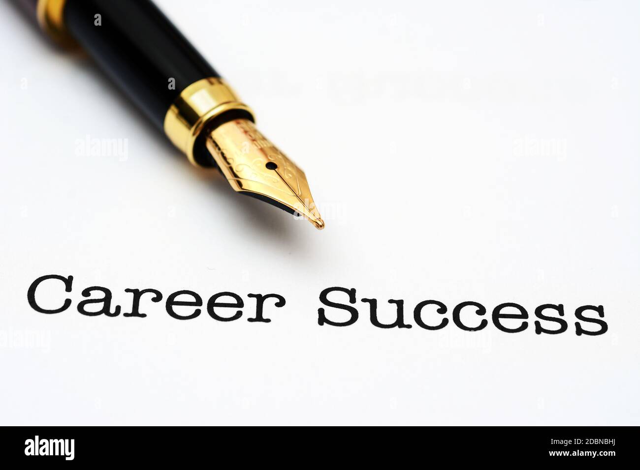Career success text and fountain pen Stock Photo - Alamy