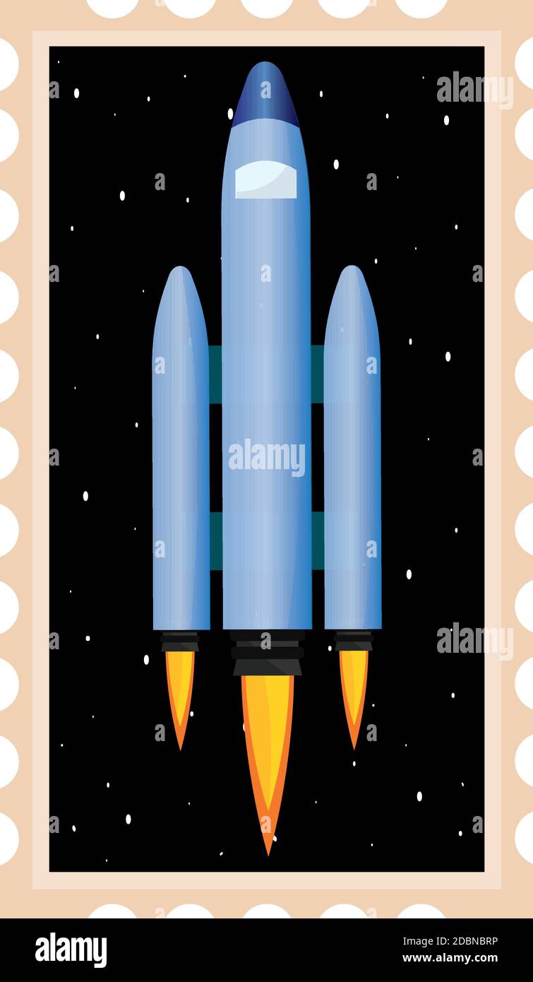 Isolated Space rocket take off picture icon - Vector Stock Vector Image ...