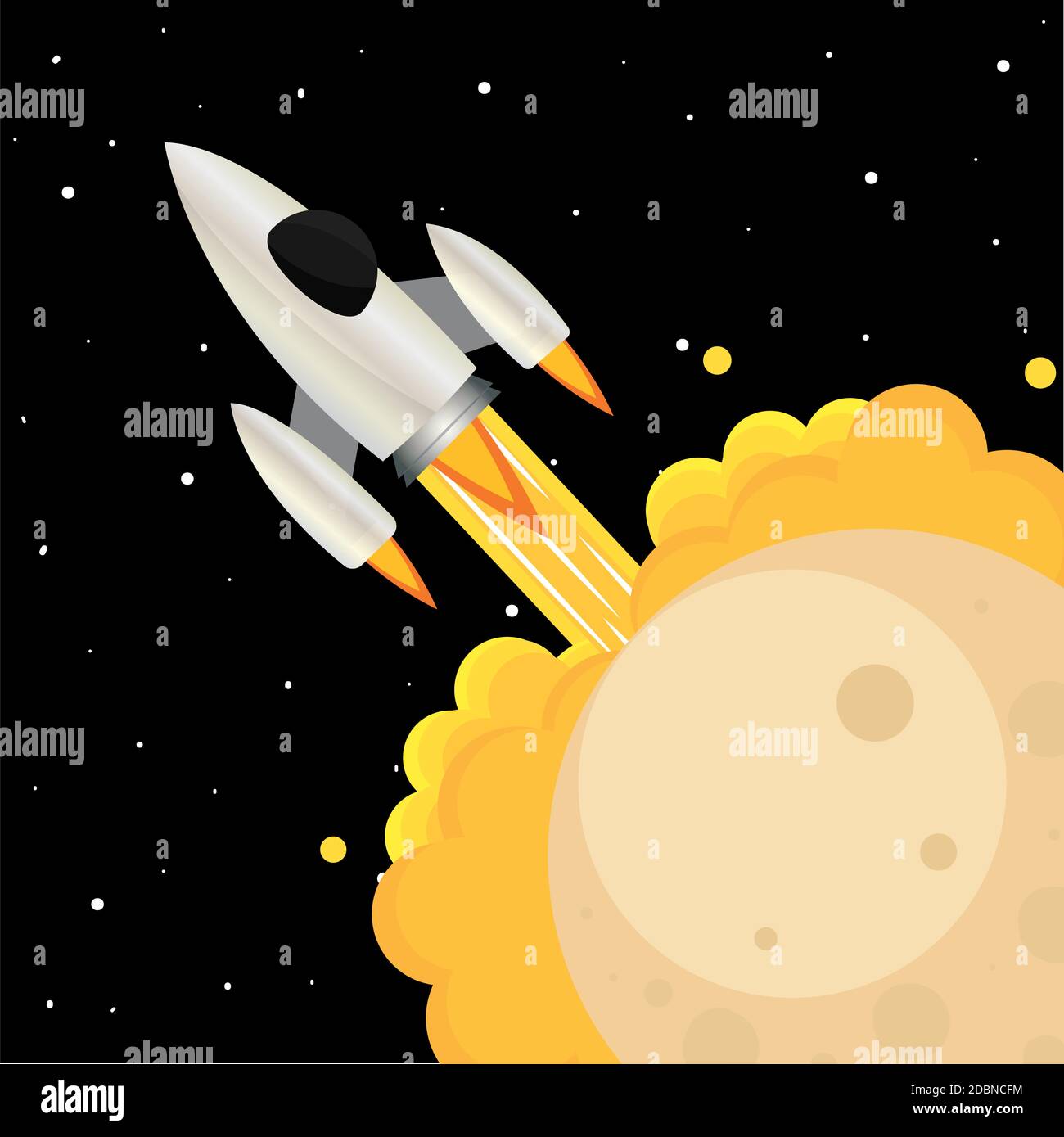 Space rocket take off road to space poster - Vector Stock Vector Image ...