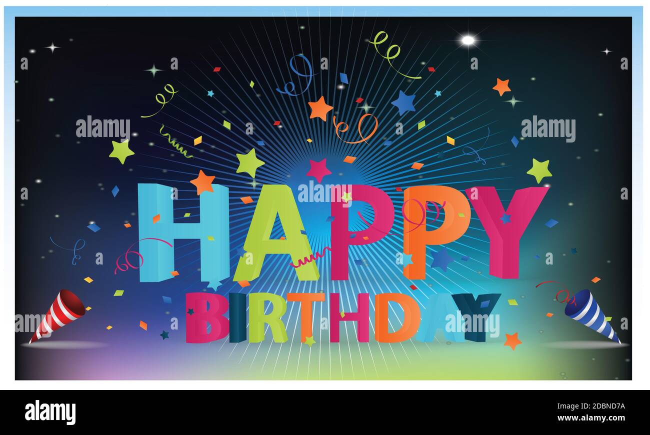 birthday party celebration on rainbow background Stock Photo - Alamy