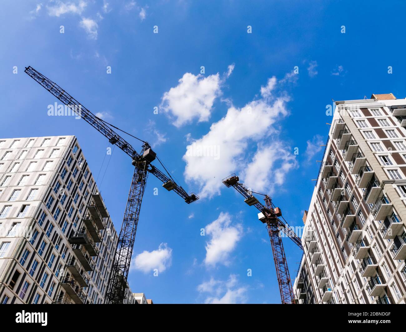facade two cranes building Stock Photo - Alamy