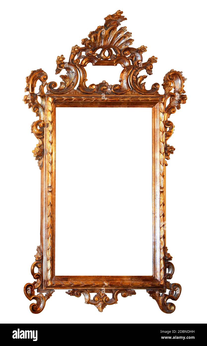 Medieval wooden frame isolated included clipping path Stock Photo - Alamy