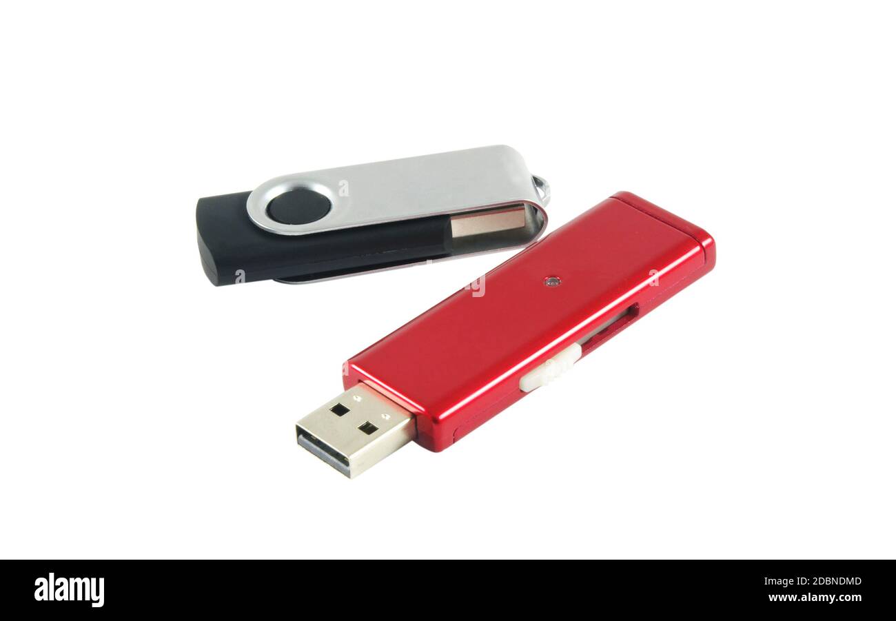 Two styles of memory sticks isolated on white Stock Photo - Alamy