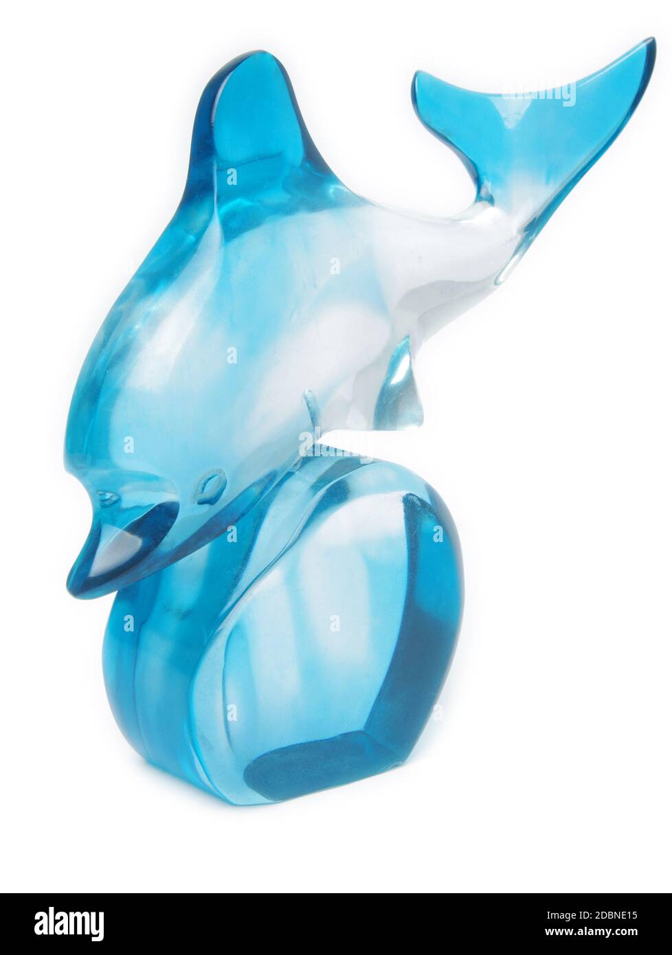 blue glass dolphin isolated on white Stock Photo - Alamy
