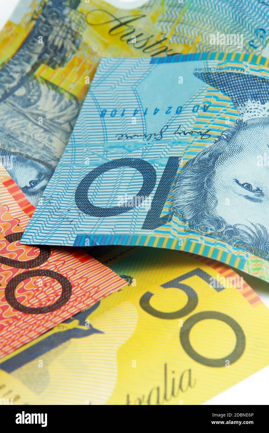 closeup of the australian money Stock Photo - Alamy