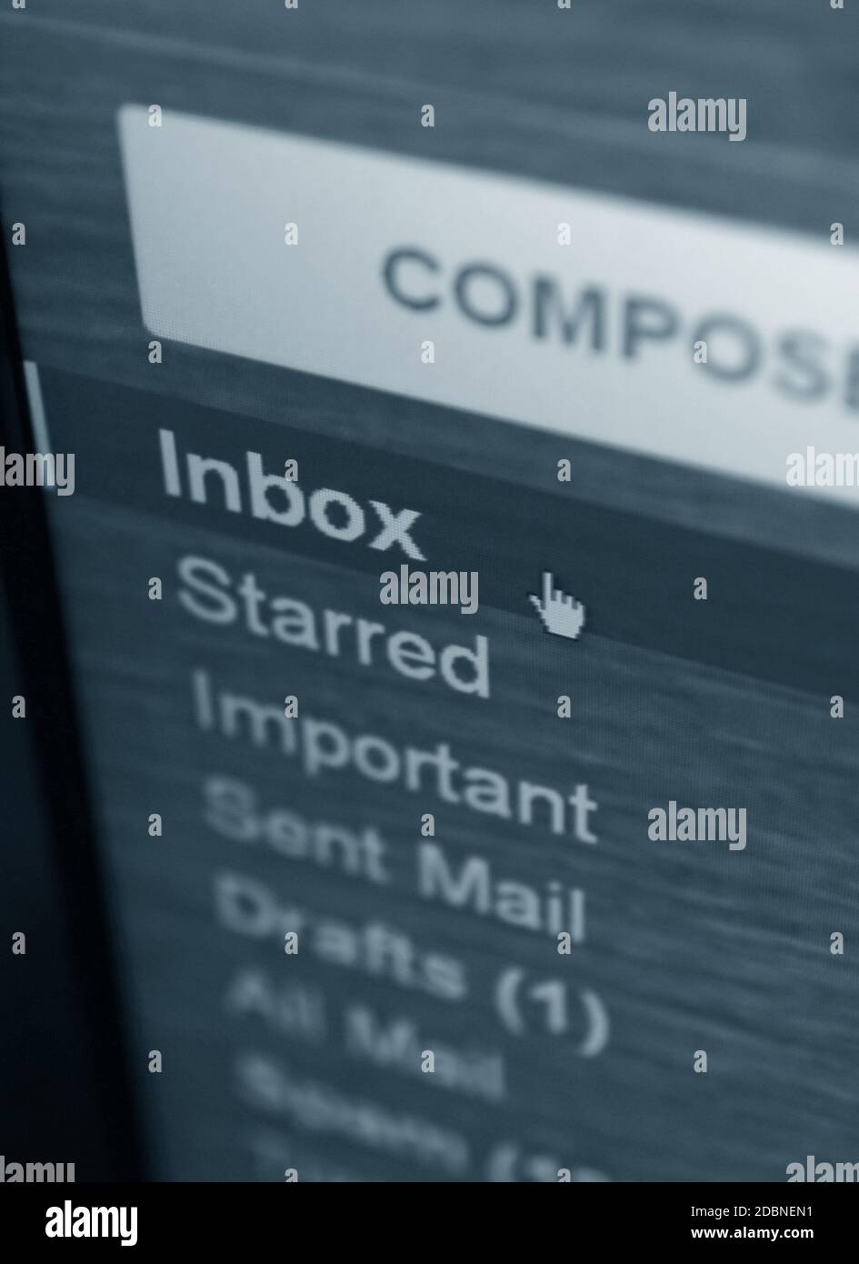 inbox mail folder closeup Stock Photo - Alamy