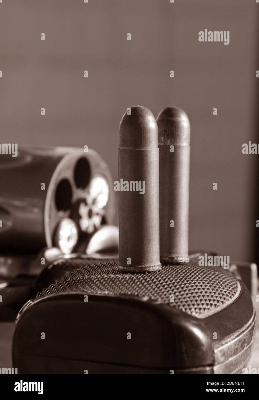 old rusty bullets on the revolver Stock Photo - Alamy