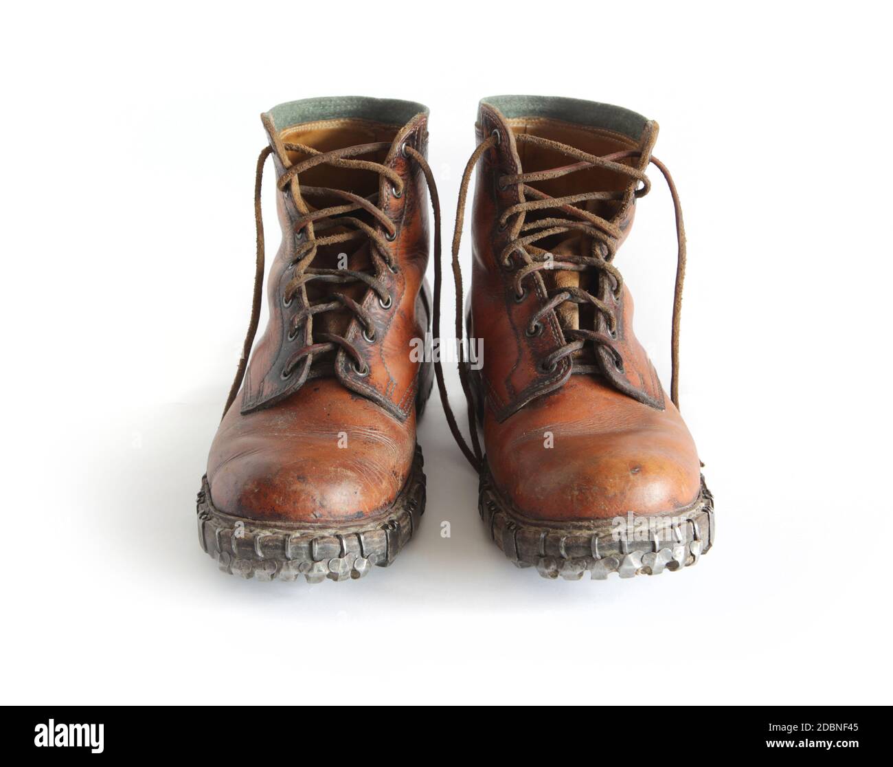 Old fashioned hiking boots hi-res stock photography and images - Alamy