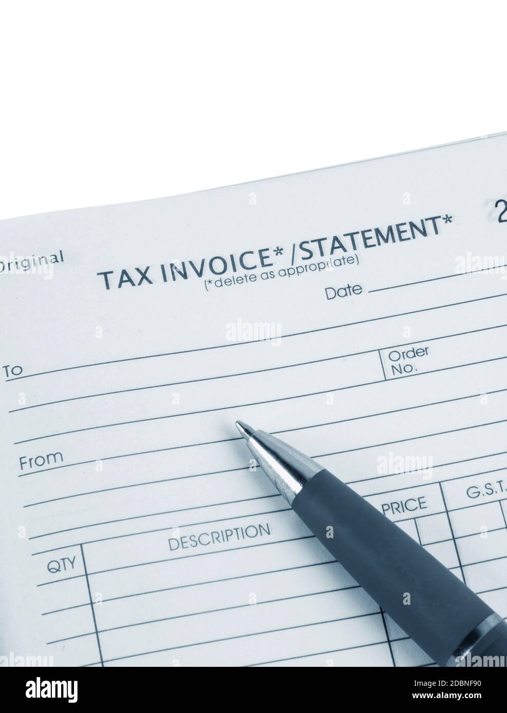 tax invoice book with pen Stock Photo - Alamy