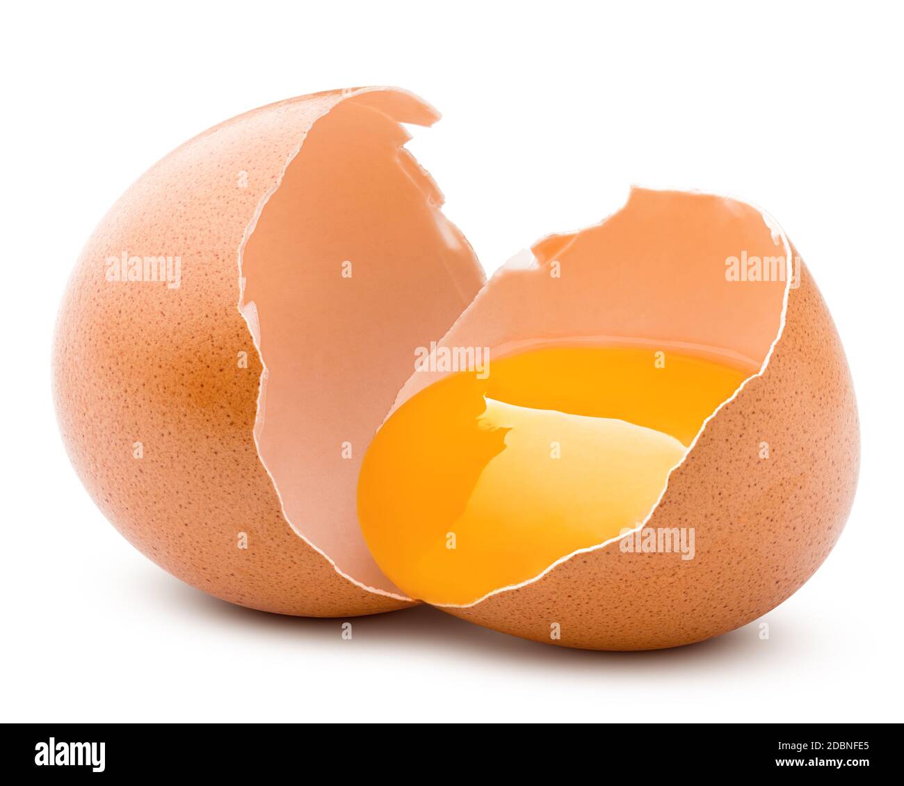 broken chicken egg, isolated on white background, clipping path, full depth of field Stock Photo ...