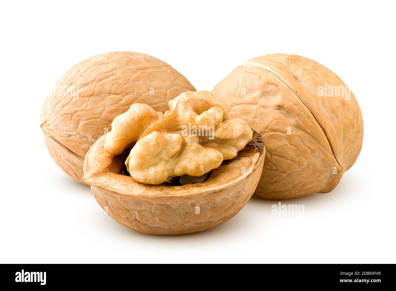 walnut, nut, isolated on white background, clipping path, full depth of ...