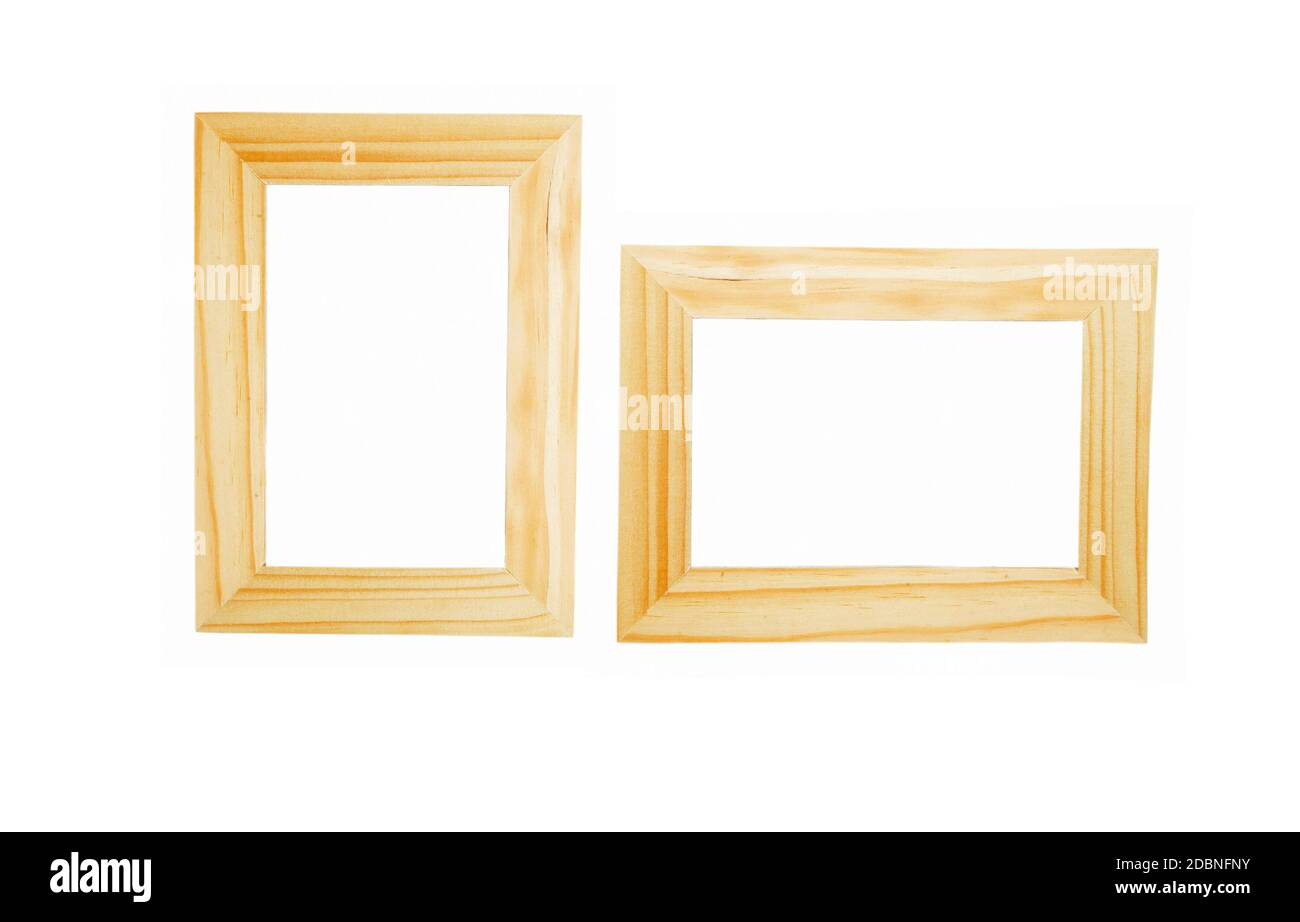 two picture frames islolated over white Stock Photo - Alamy