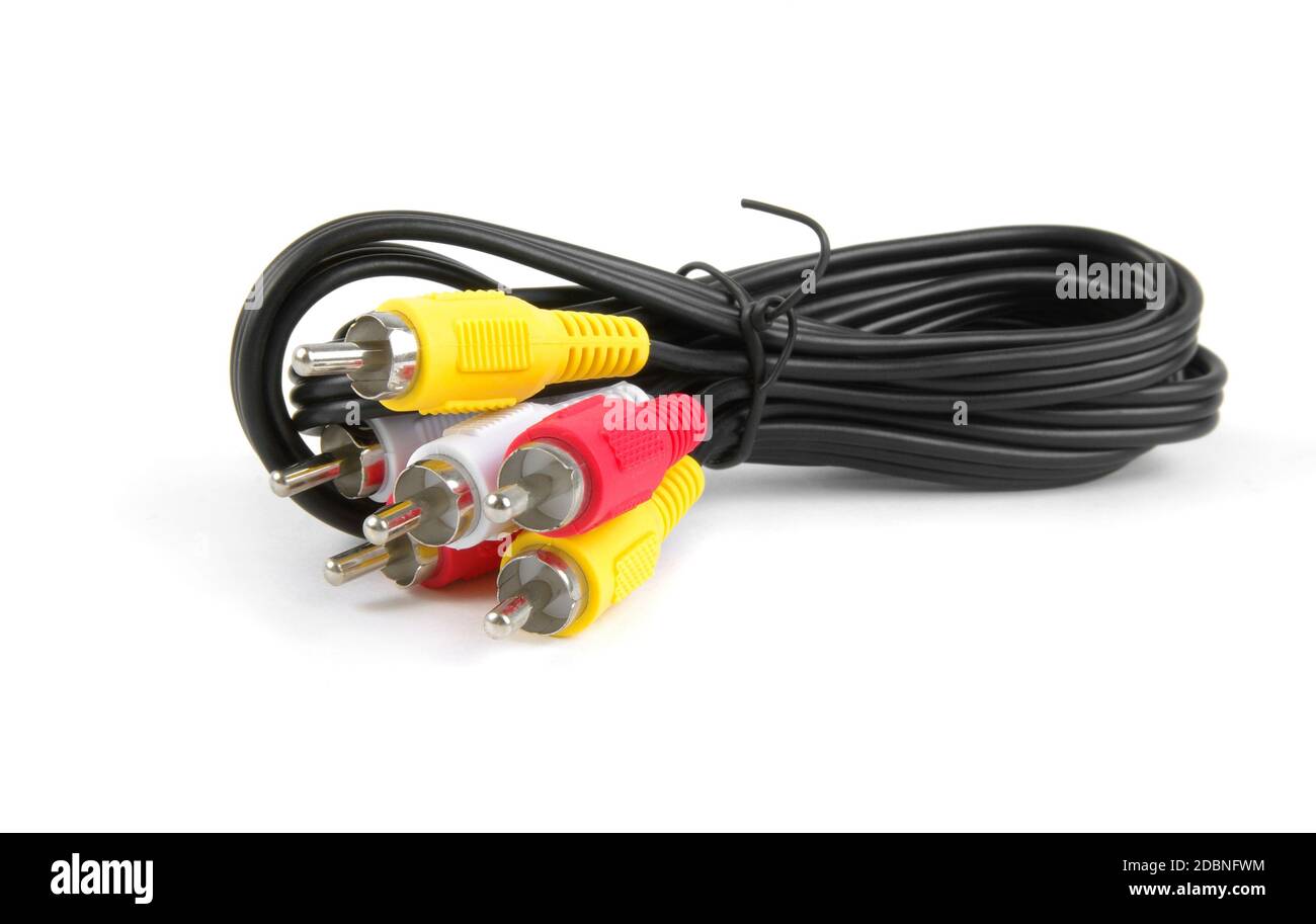 electronic tulip cables over white surface Stock Photo - Alamy