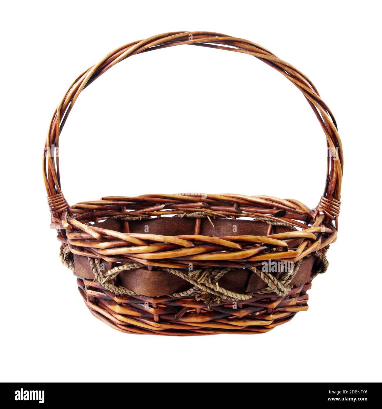 big basket isolated over white Stock Photo - Alamy