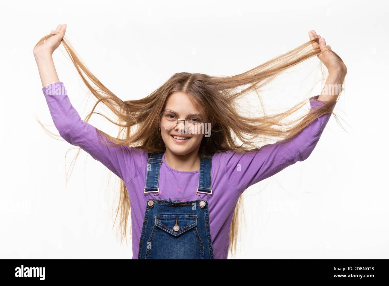 Portrait of a Girl with Strongly Tangled Hair Stock Photo - Alamy
