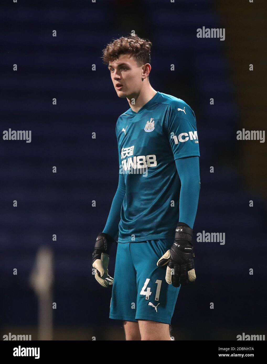 Newcastle United goalkeeper Dan Langley during the Papa John's Trophy ...
