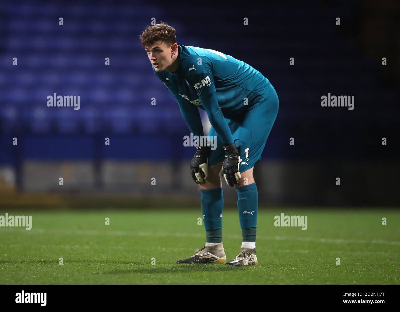 Newcastle United goalkeeper Dan Langley during the Papa John's Trophy ...