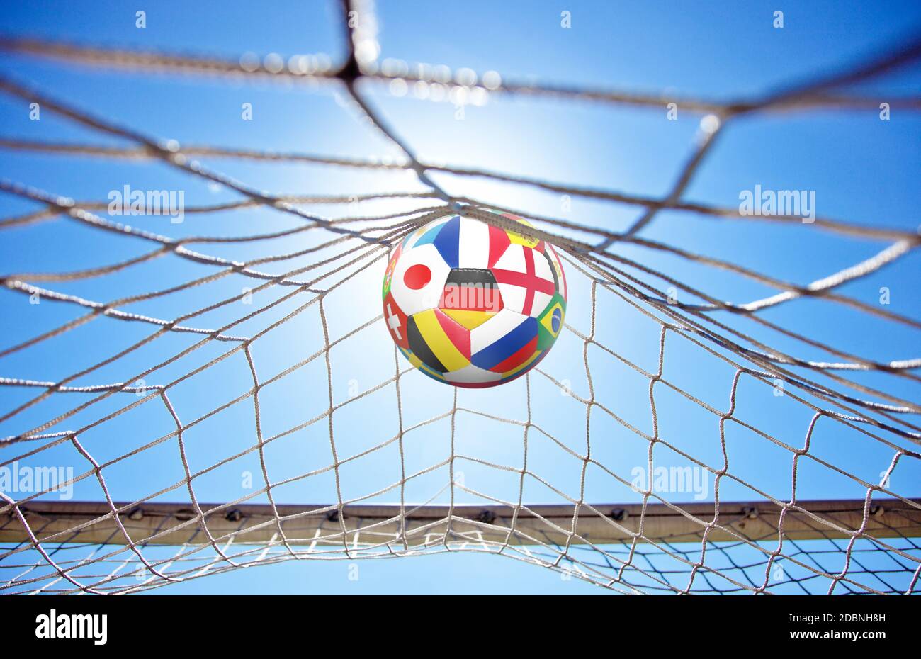 Traditional soccer game with a leather ball Stock Photo - Alamy