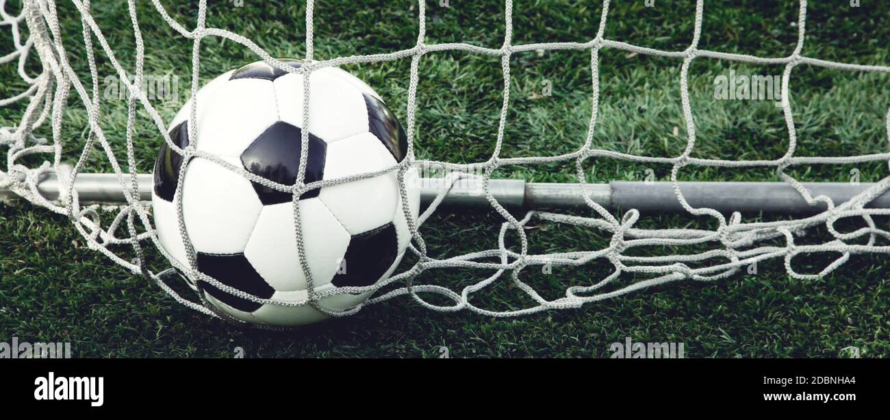 Traditional soccer game with a leather ball Stock Photo - Alamy