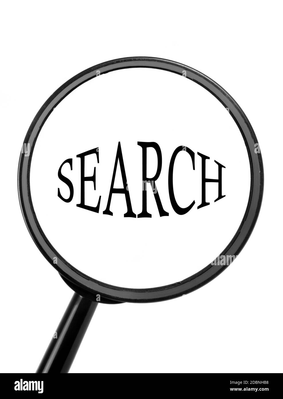 magnifying glass with word search Stock Photo - Alamy