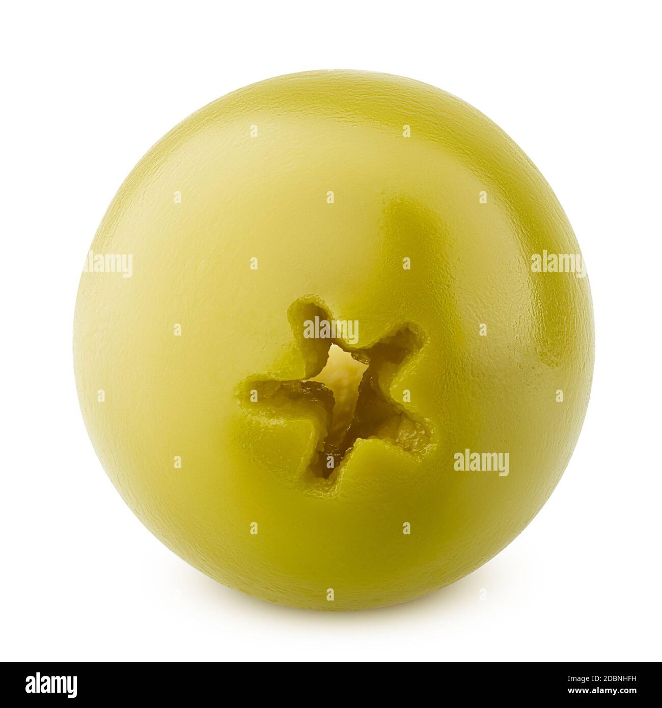 pitted olive isolated on white background, clipping path, full depth of ...