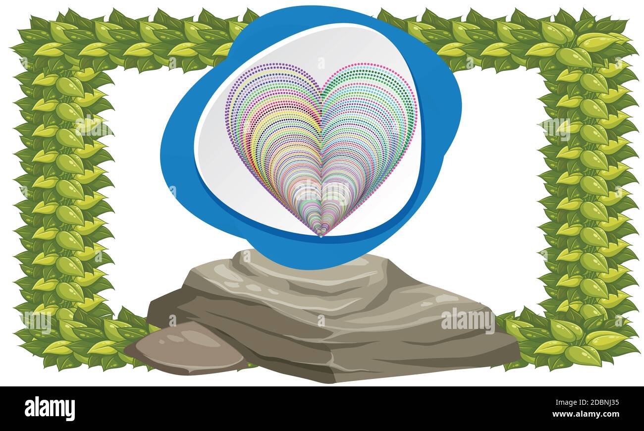 abstract design of heart on stone in a frame Stock Photo - Alamy