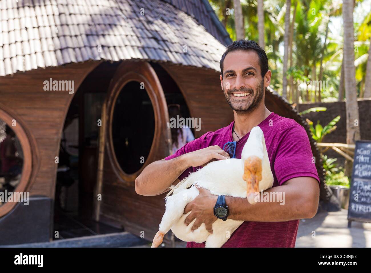 Old man holding goose hi-res stock photography and images - Alamy