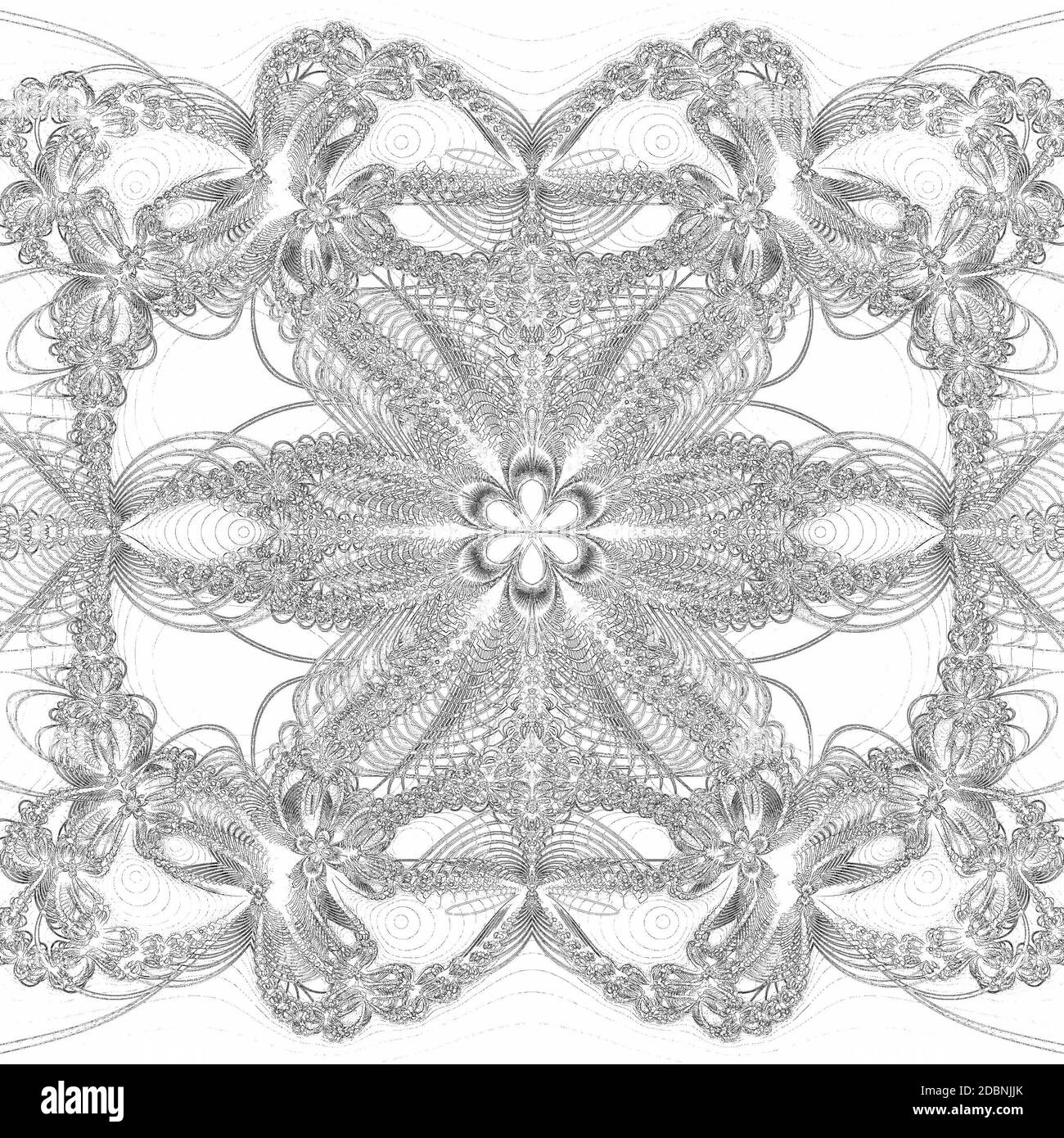 Fractal image on a light background colored lines, intricately woven in ...