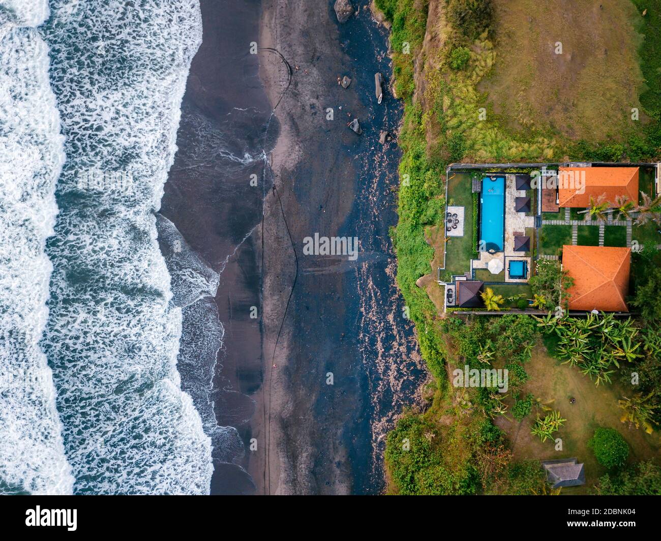 Aerial view of hotel with pool and beach, Balian, Bali, Indonesia Stock ...