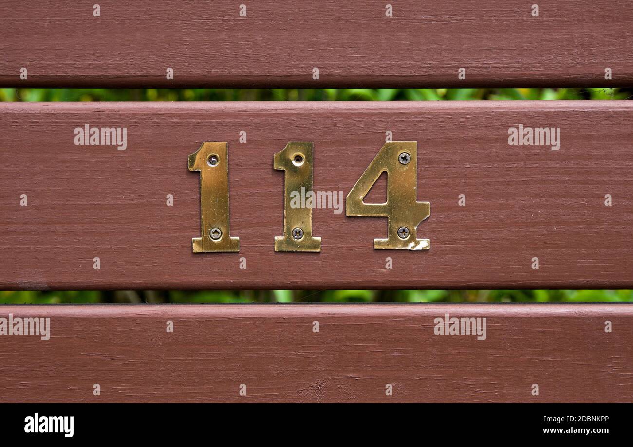 street house numbers.number 114 Stock Photo - Alamy