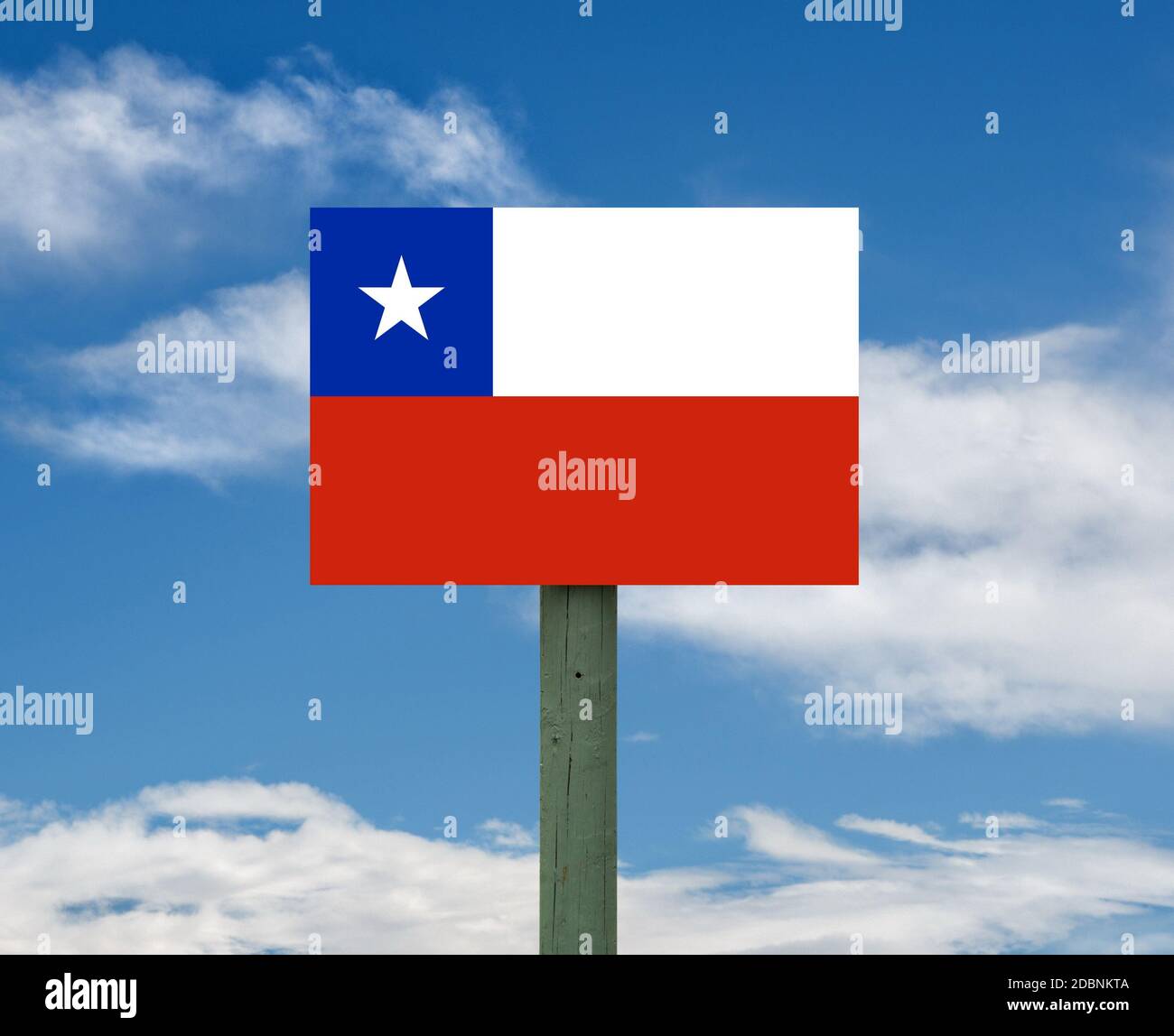 Chile flag sign on sky Stock Photo - Alamy