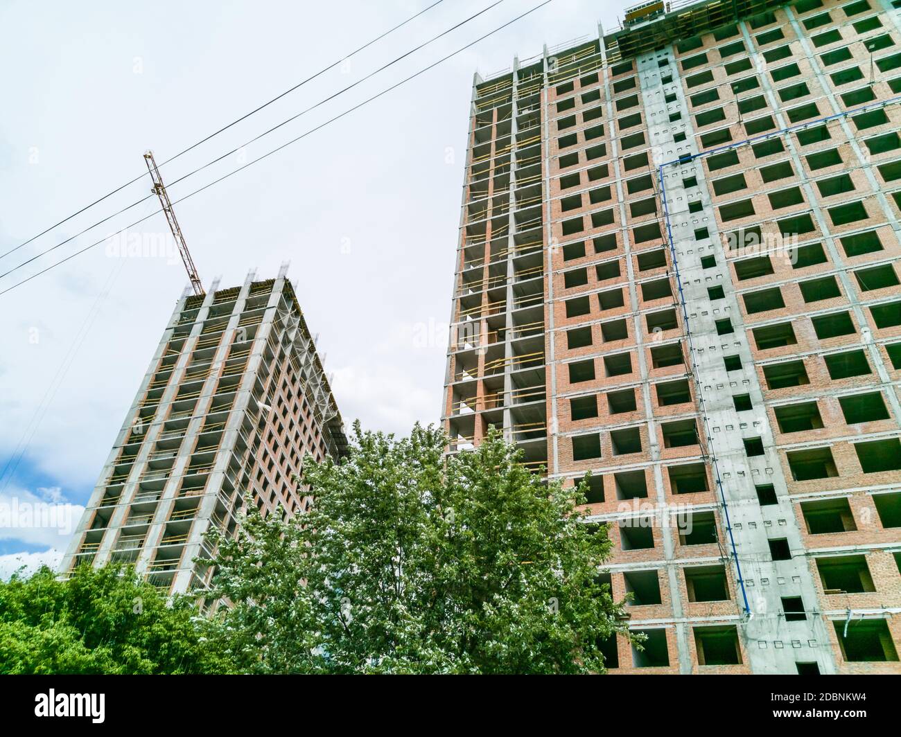 scaffolding on a building wall. building getting a new paint Stock ...