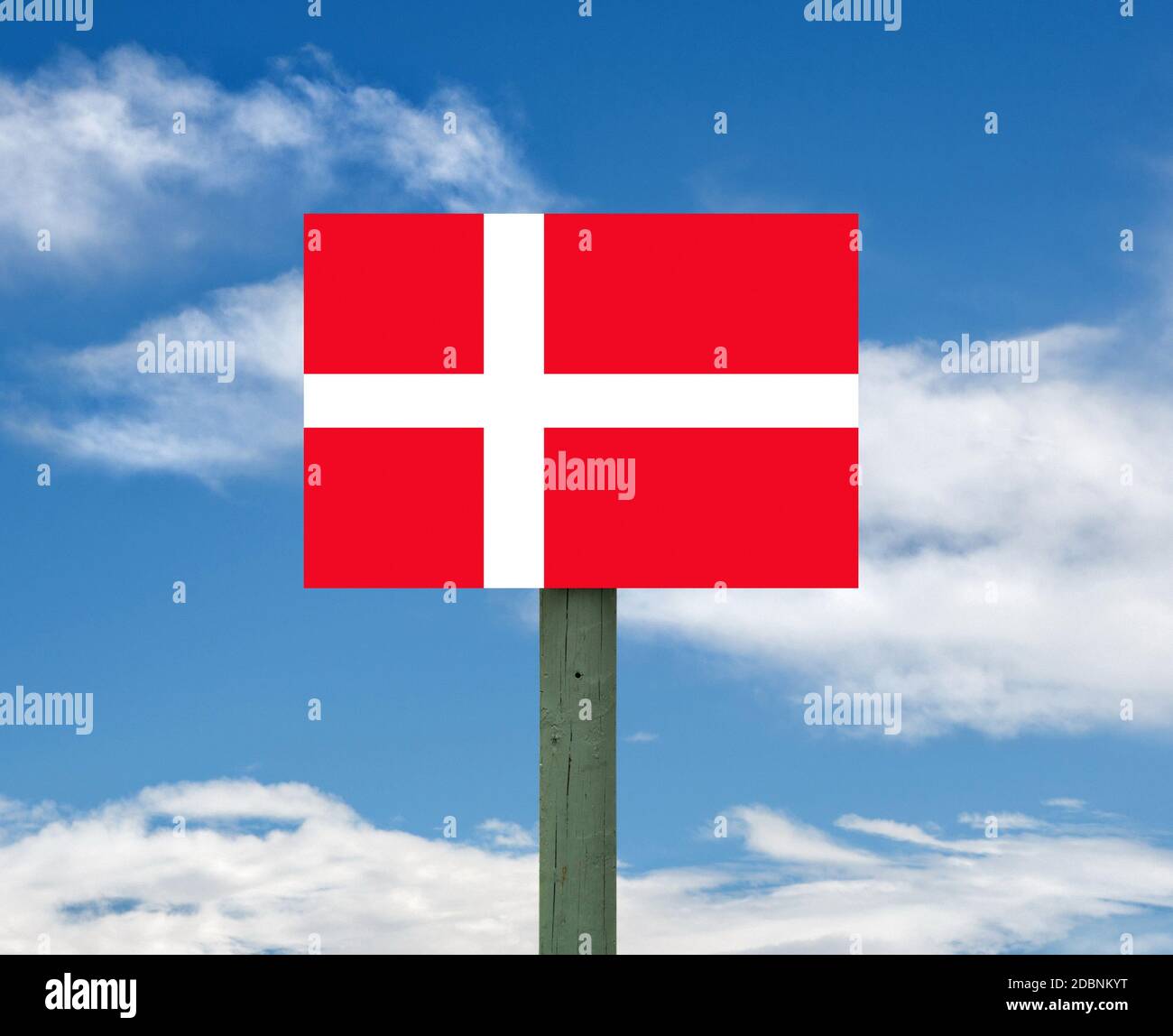 Denmark flag sign on sky Stock Photo - Alamy