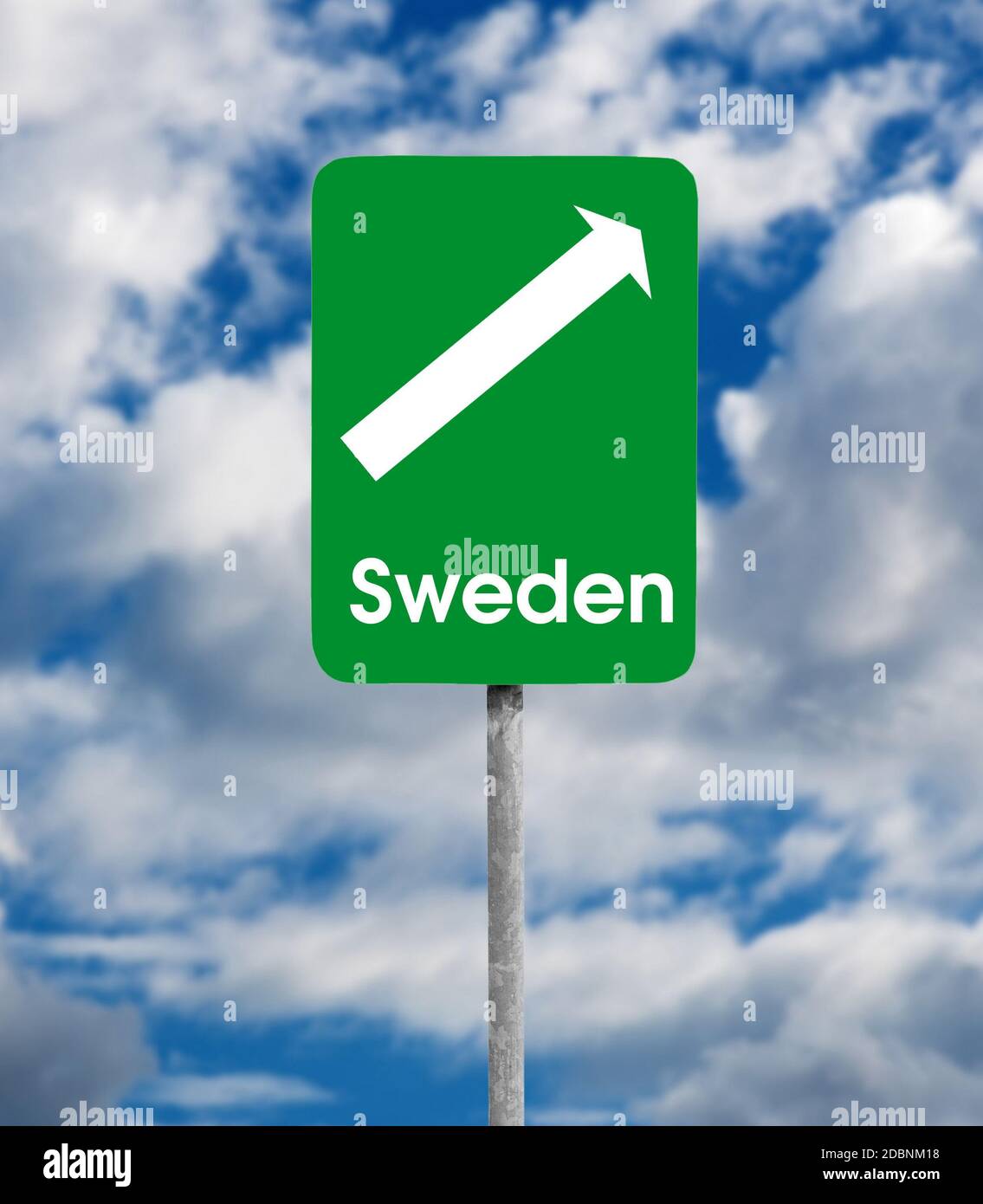 Sweden road sign over sky background Stock Photo - Alamy