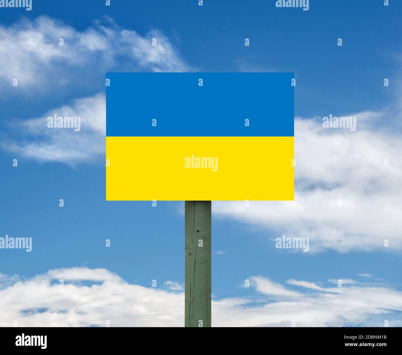Ukraine flag sign on sky Stock Photo - Alamy