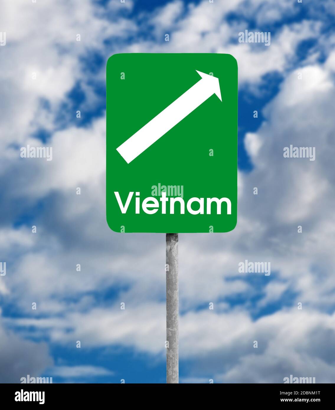 Vietnam road sign over sky background Stock Photo - Alamy