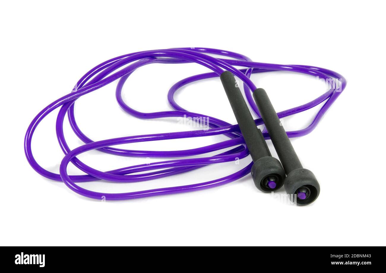 jumping rope over white background Stock Photo - Alamy